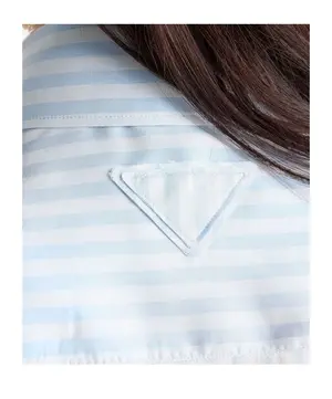 Prada Striped Lapel Collar Shirt