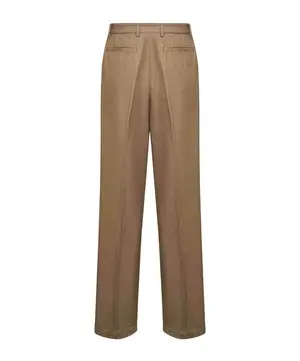 Dries Van Noten Pleated Straight-leg Trousers - Brown