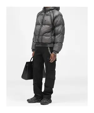 REPRESENT Hooded Down Jacket - Washed Black