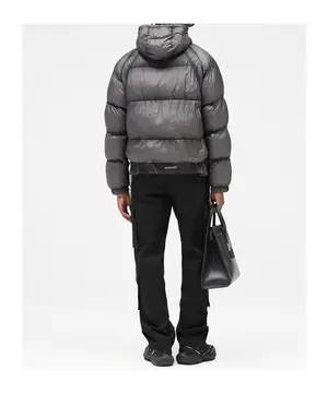 REPRESENT Hooded Down Jacket - Washed Black