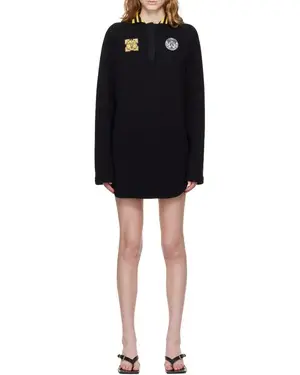 Off-White Patch Detailed Long-sleeved Dress
