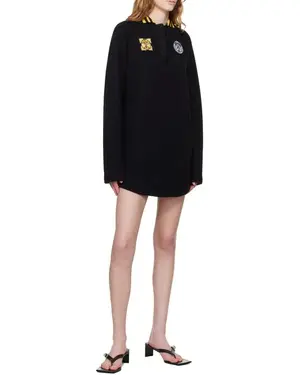 Off-White Patch Detailed Long-sleeved Dress