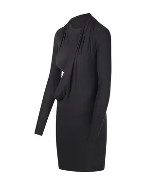 AMAZUIN Draped Cutout Mini Dress With Belt