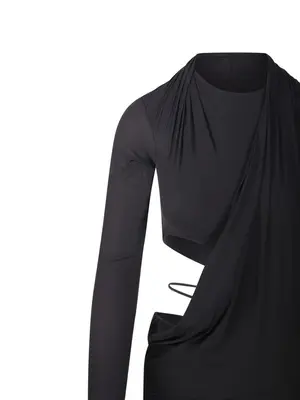 AMAZUIN Draped Cutout Mini Dress With Belt