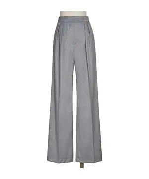 Max Mara High-waisted Double Pleat Wide Leg Trousers - Medium Gray