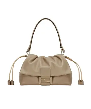 Fendi Mamma Baguette Drawstring Shoulder Bag - Dove-grey