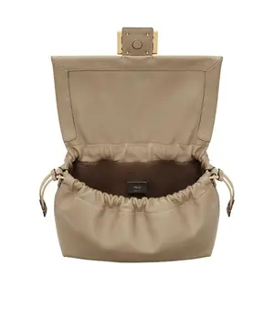 Fendi Mamma Baguette Drawstring Shoulder Bag - Dove-grey