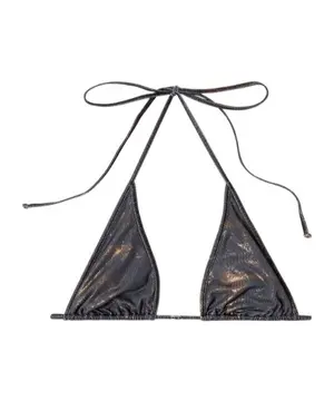 DIESEL® Corinne Utll Metallic Triangle Bikini Top - Grey