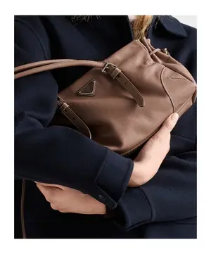 Prada Bonnie Medium Antiqued Leather Tote Bag