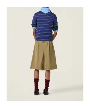 Miu Miu Striped Jersey T-shirt With Pocket - Blue