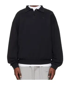 Vetements Polo-collar Sweatshirt - Black