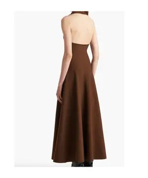 Khaite Halterneck Midi Dress - Bark