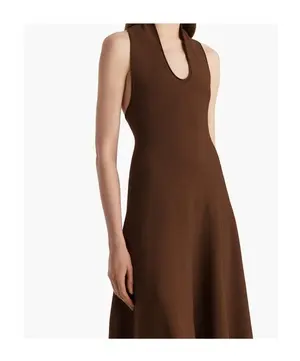 Khaite Halterneck Midi Dress - Bark