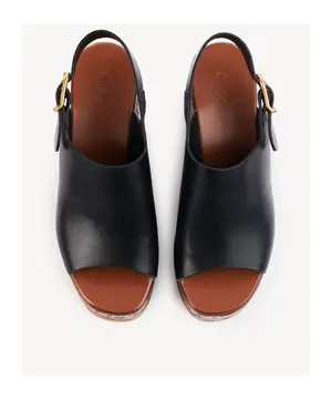 Chloé Maxime Wedge Sandals - Black