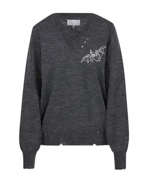 MAISON MARGIELA Mélange Effect Logo-print V-neck Jumper