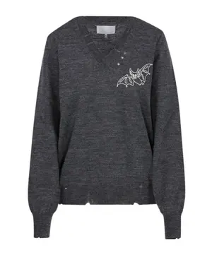 MAISON MARGIELA V-neck Bat Print Sweater