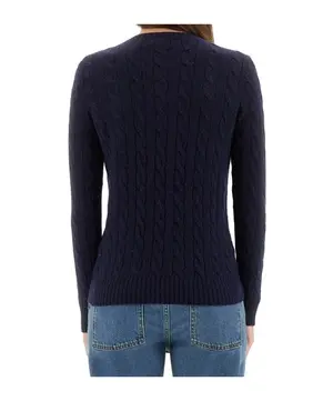 Polo Ralph Lauren Cable-knit Jumper With Embroidered Logo - Navy