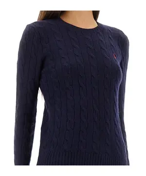 Polo Ralph Lauren Cable-knit Jumper With Embroidered Logo - Navy