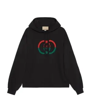 Gucci Interlocking G Drawstring Hoodie - Black