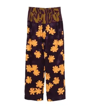 Dries Van Noten Floral Pattern Wide Leg Pants
