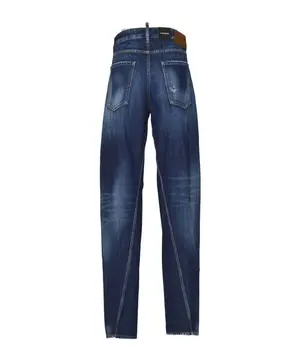 Dsquared2 Distressed Wide Leg Denim Pants