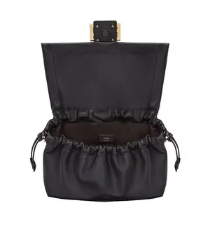Fendi Mamma Baguette Drawstring Shoulder Bag - Black
