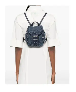 GANNI Buckle Fastened Drawstring Backpack - Blue