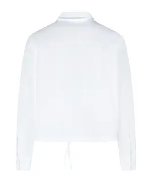 Marni Cropped Long Sleeve Shirt With Contrast Stitching - White