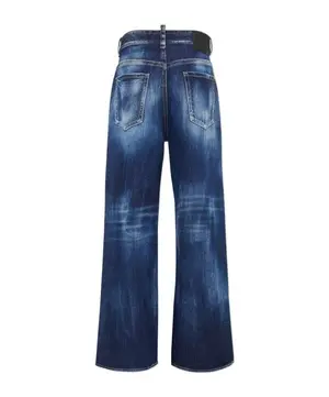 Dsquared2 Logo Patch Wide-leg Jeans