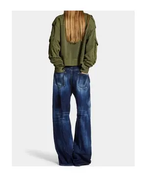 Dsquared2 Logo Patch Wide-leg Jeans