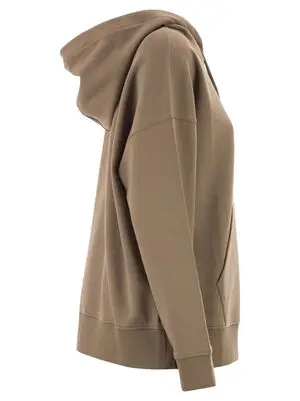 Max Mara Logo Embroidered Hooded Hoodie - Camel