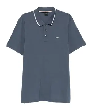 Hugo Boss Logo Trim Polo Shirt - Gray