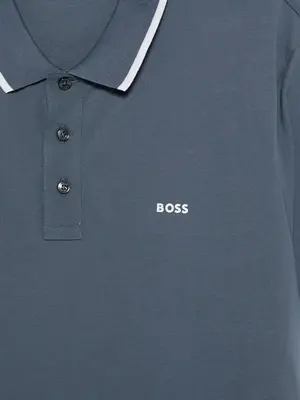 Hugo Boss Logo Trim Polo Shirt - Gray