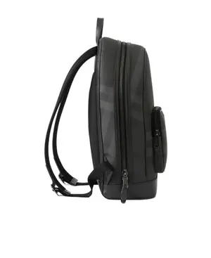 Burberry Logo Printed Checked Leather Backpack