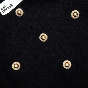 SELF-PORTRAIT Faux Fur-cuff Buttoned Jacket