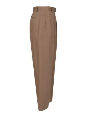 THE ROW Alfidis Wide-leg Tailored Trousers - Ash Brown