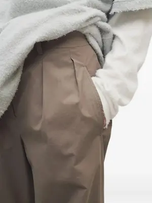 THE ROW Alfidis Wide-leg Tailored Trousers - Ash Brown
