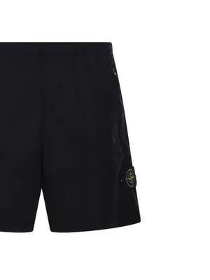 Stone Island Logo Patch Wide Leg Shorts