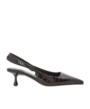 JIMMY CHOO Amel Embossed Slingback Pumps - Black