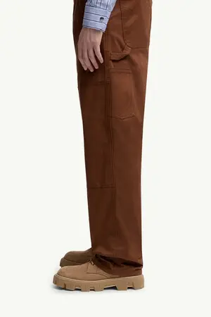 Moncler Logo Patch Loose Fit Trousers - Brown