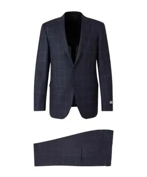 Canali Checked Suit - Black