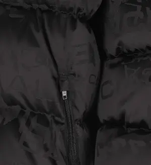 Balenciaga Allover Logo Printed Down Jacket - Black