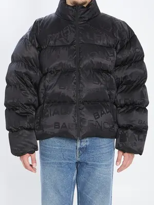 Balenciaga Allover Logo Printed Down Jacket