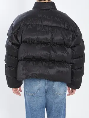 Balenciaga Allover Logo Printed Down Jacket