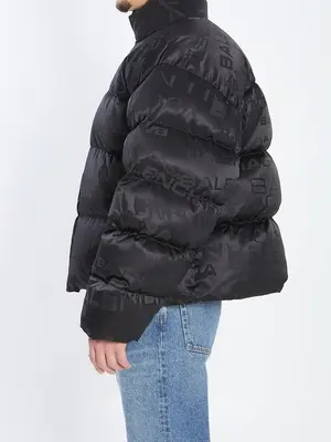 Balenciaga Allover Logo Printed Down Jacket