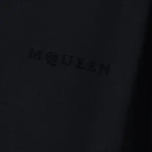 Alexander McQueen Logo Embroidered Zip-up Hoodie - Black
