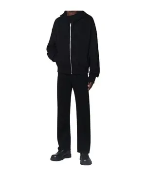 Alexander McQueen Logo Embroidered Zip-up Hoodie - Black