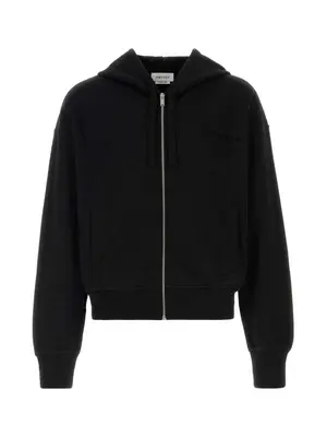 Alexander McQueen Logo Embroidered Zip-up Hoodie - Black