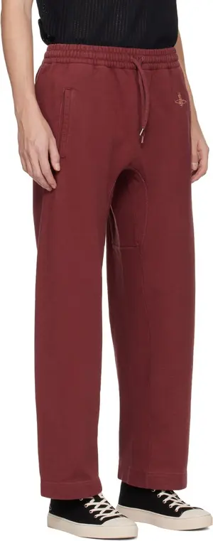 VIVIENNE WESTWOOD Drawstring Logo Embroidered Wide Leg Joggers - Red