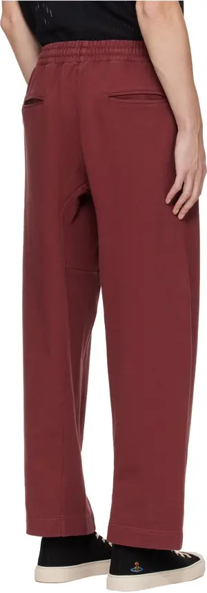 VIVIENNE WESTWOOD Drawstring Logo Embroidered Wide Leg Joggers - Red